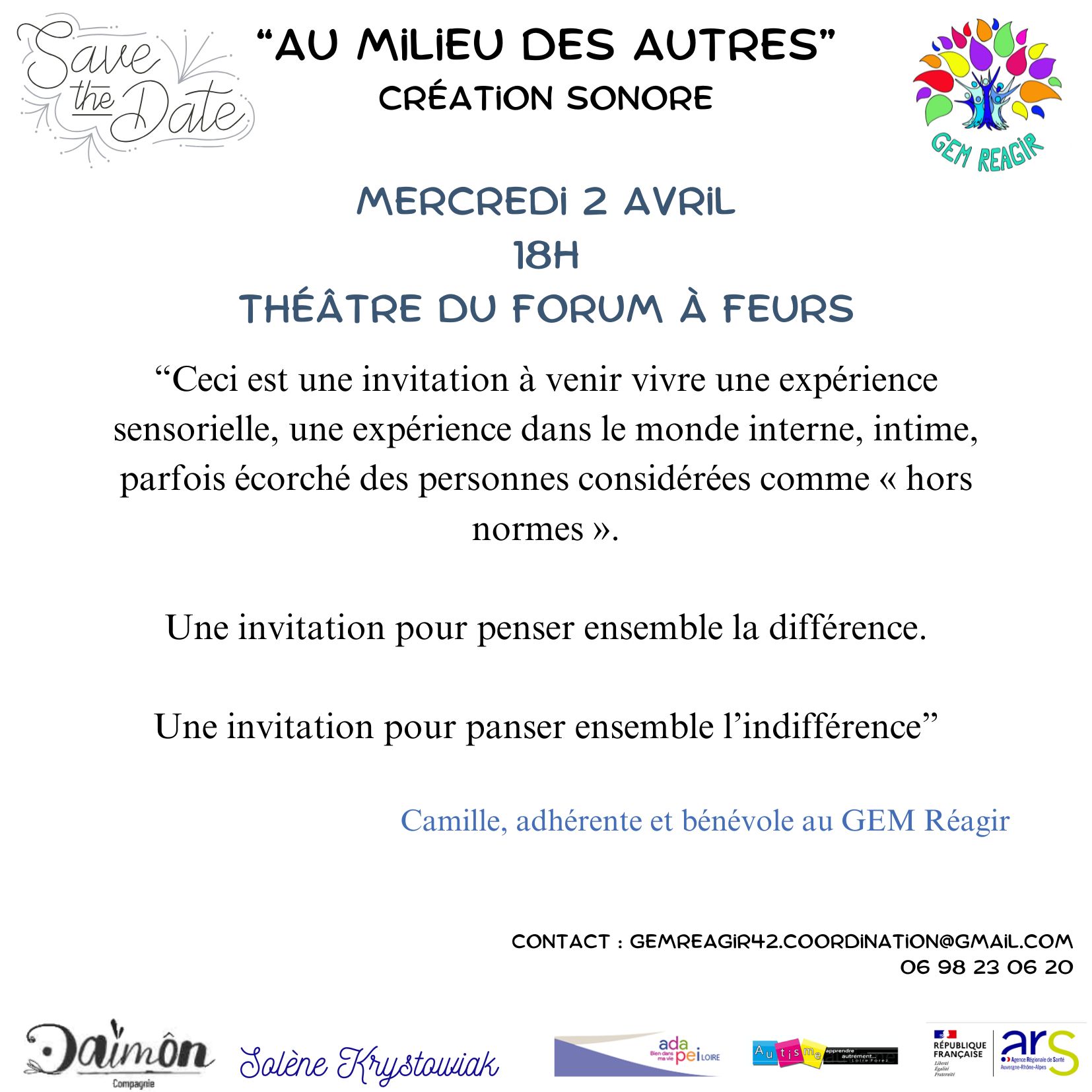 Création sonore "Au milieu des autres" avec le GEM Réagir - 2 avril 2025 - Feurs (42) - Centre ...